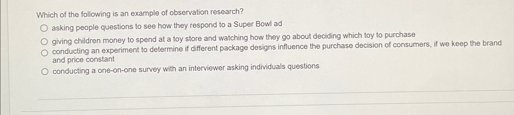 Solved Which of the following is an example of observation | Chegg.com