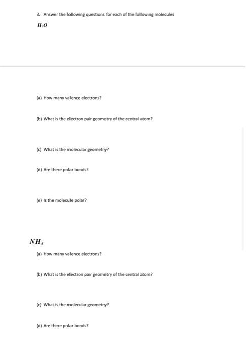 Solved 3. Answer the following questions for each of the | Chegg.com