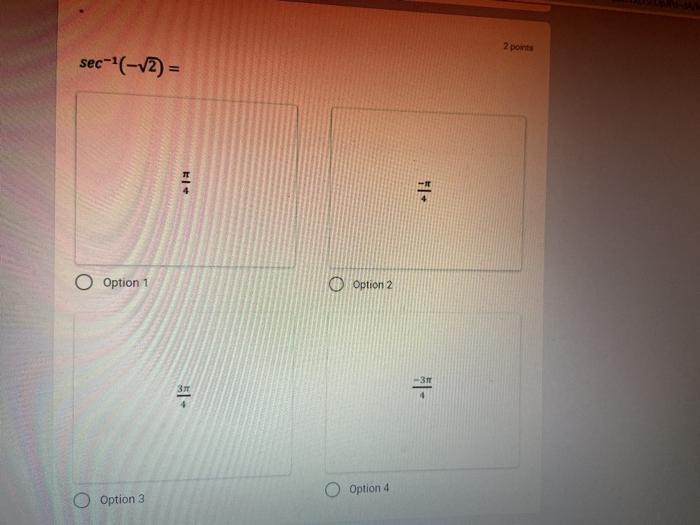 Solved 2 ports sec-(-V2) = -1 Option 1 Option 2 31 Option 4 | Chegg.com