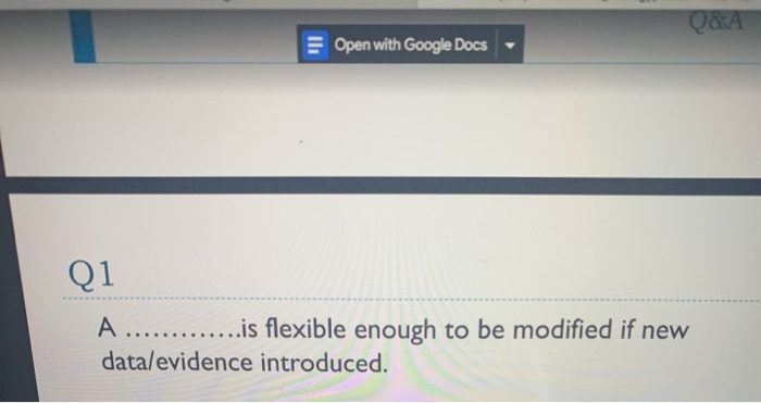 Solved QGA Open with Google Docs Q1 A .............is | Chegg.com
