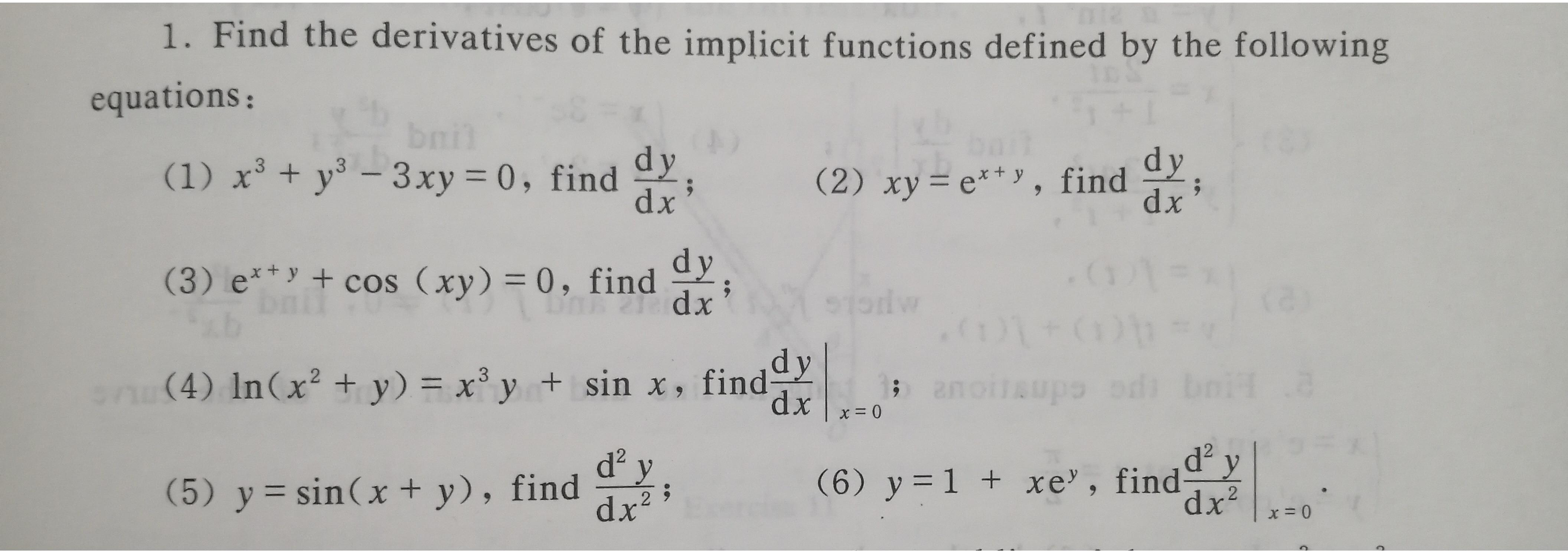 Solved Find the derivatives of the implicit functions | Chegg.com