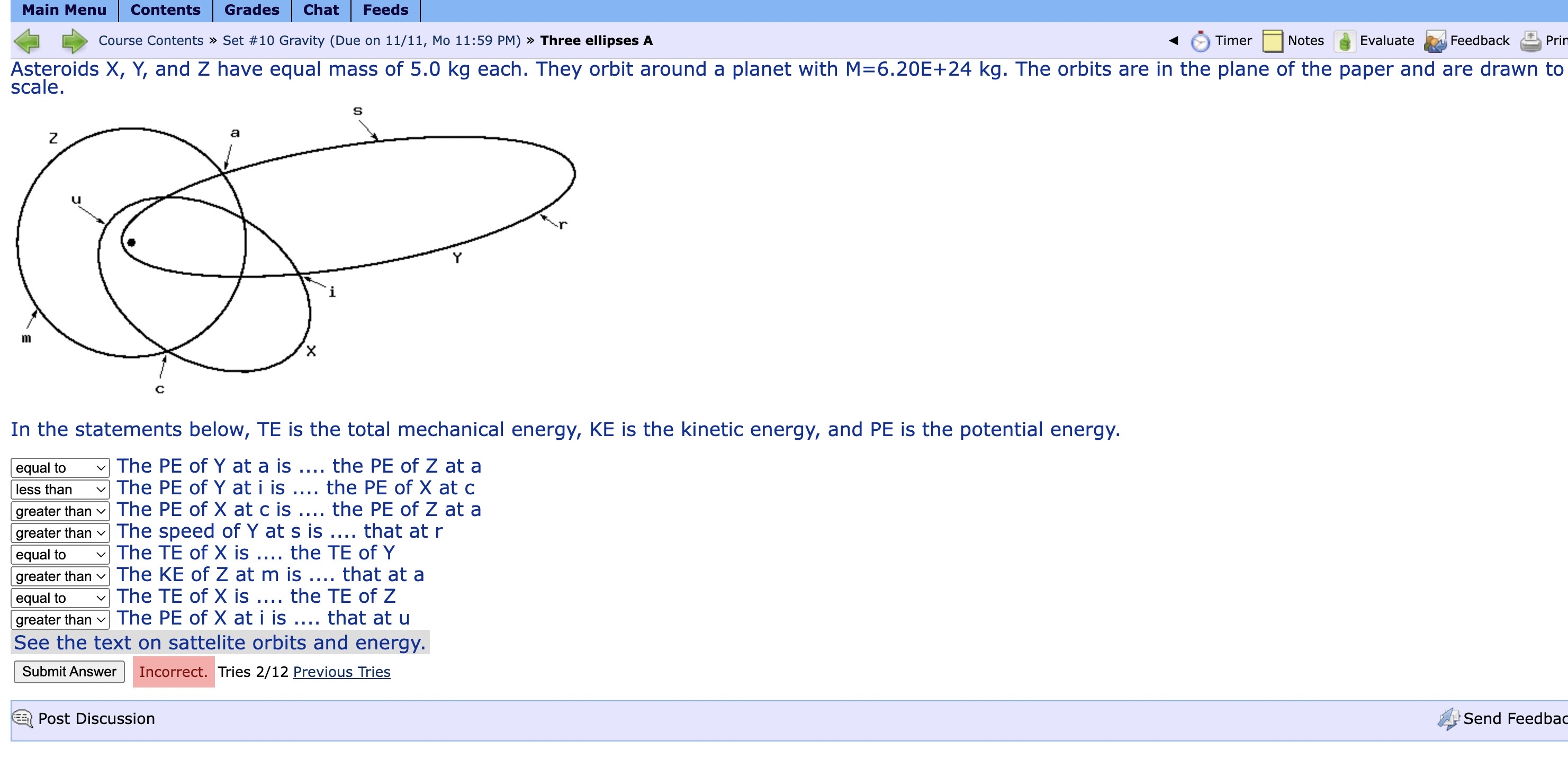 Solved Asteroids \( \mathrm{X}, \mathrm{Y} \), ﻿and Z have | Chegg.com