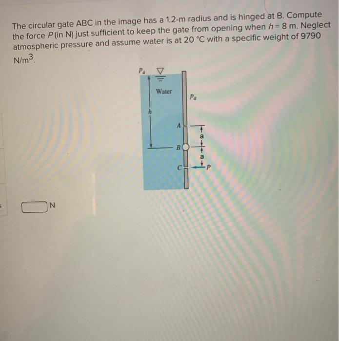 Solved The circular gate ABC in the image has a 1.2-m radius | Chegg.com