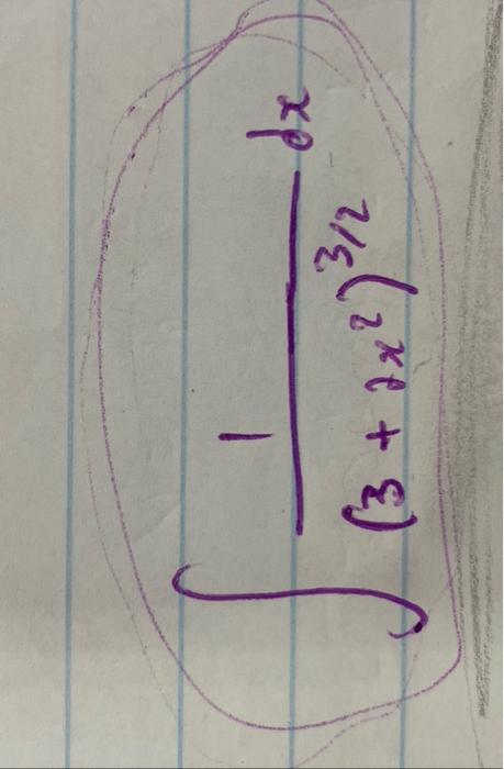 Solved how can i integrate this problem using Trig | Chegg.com