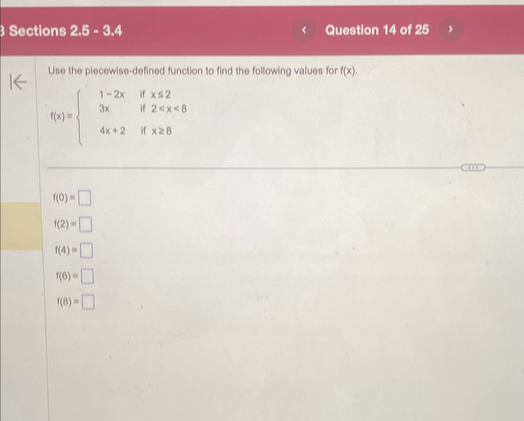 Solved Sections 2.5 - 3.4Question 14 ﻿of 25Use the | Chegg.com