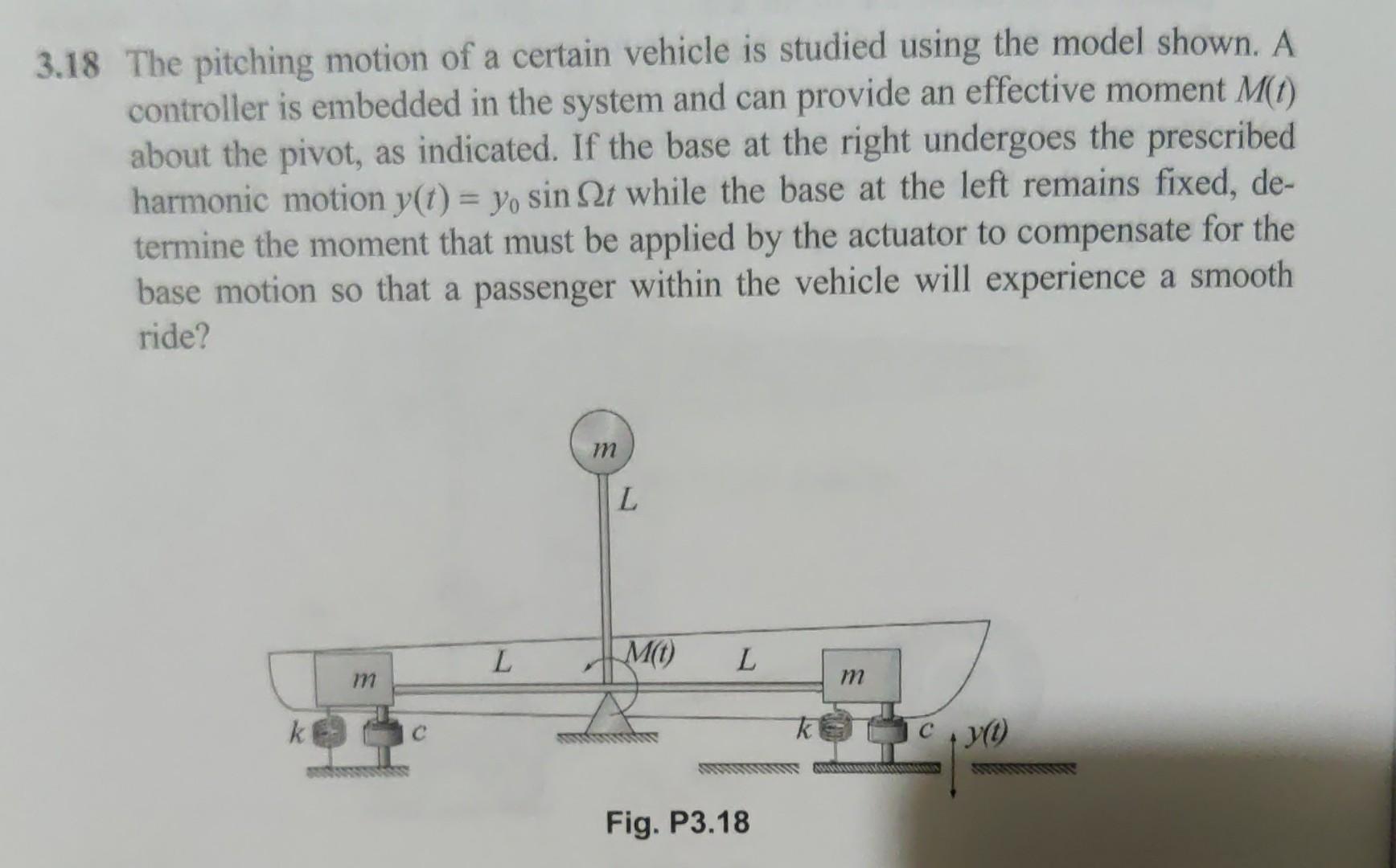 Solved 3.18 The pitching motion of a certain vehicle is | Chegg.com