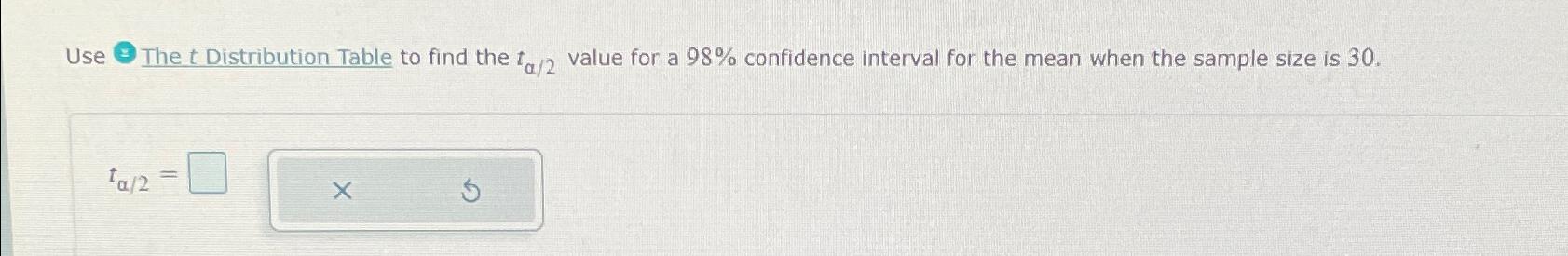 Solved Use 3 The t Distribution Table to find the | Chegg.com