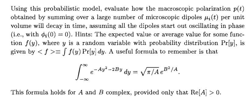 Solved 1. Dephasing by random frequency modulation. It is | Chegg.com