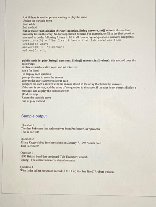 Solved Write a program to play a simple trivia game. The | Chegg.com