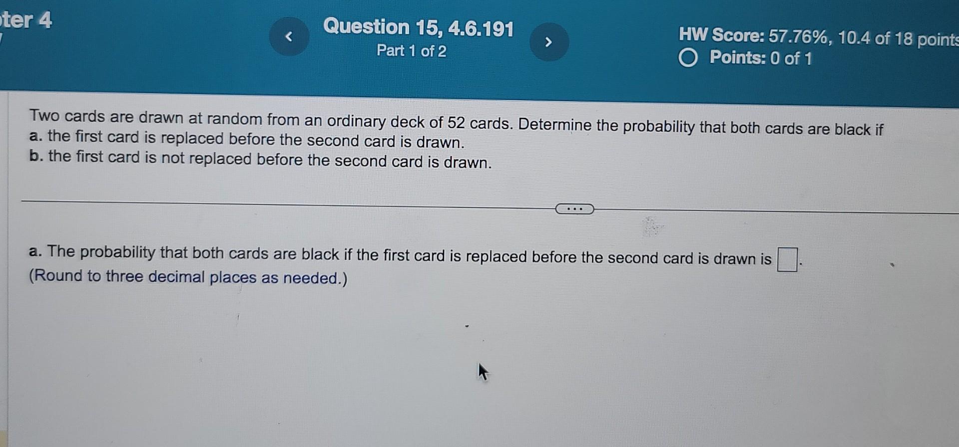 Solved Two cards are drawn at random from an ordinary deck | Chegg.com