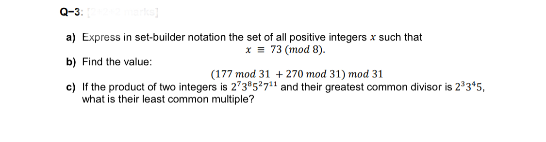 Solved Q-3:a) ﻿Express in set-builder notation the set of | Chegg.com