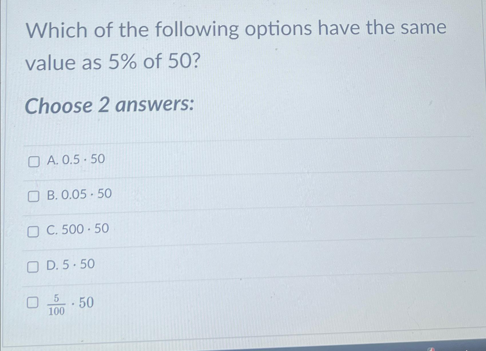 Solved Which of the following options have the same value as | Chegg.com
