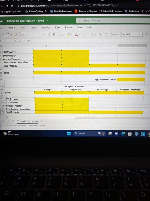 Excel McGraw Hill Excel Question - Saved File Home | Chegg.com