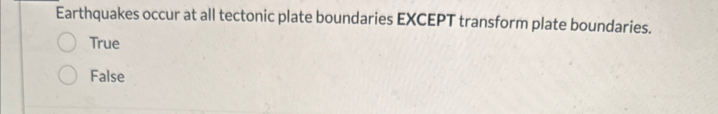 Solved Earthquakes occur at all tectonic plate boundaries | Chegg.com