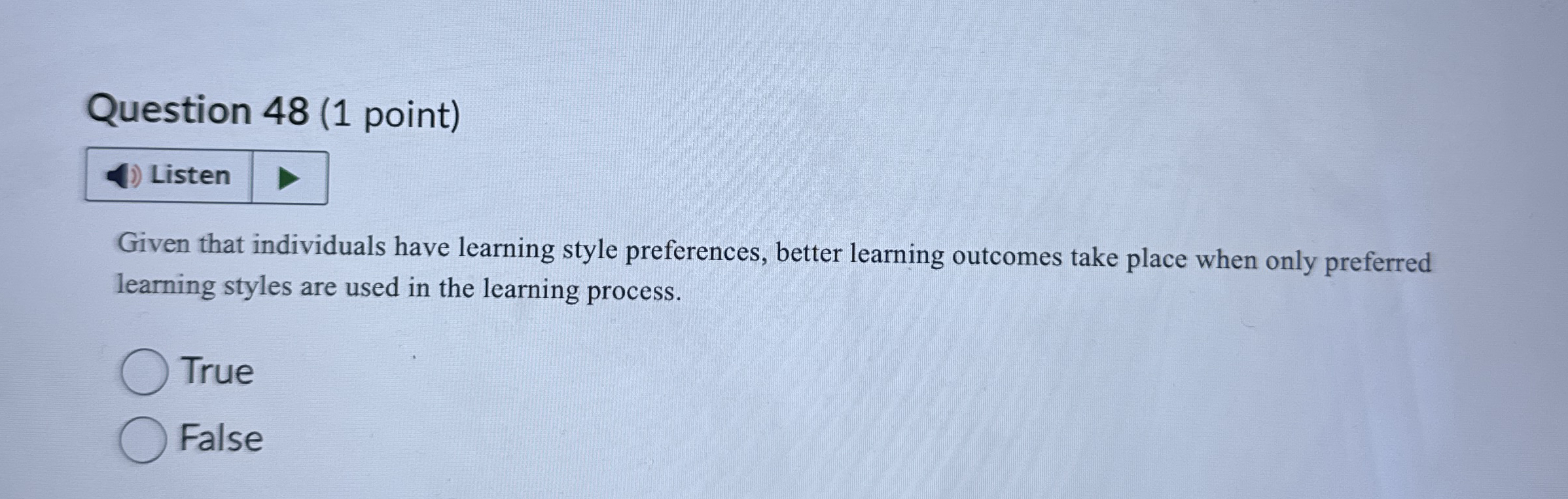 Solved Question 48 (1 ﻿point)ListenGiven that individuals | Chegg.com