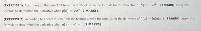 Solved (EXERCISE 1). According to Theorem 3.14 from the | Chegg.com
