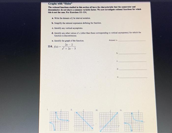 Solved Graphs with "Holes" The rational fenctioas atedied in | Chegg.com