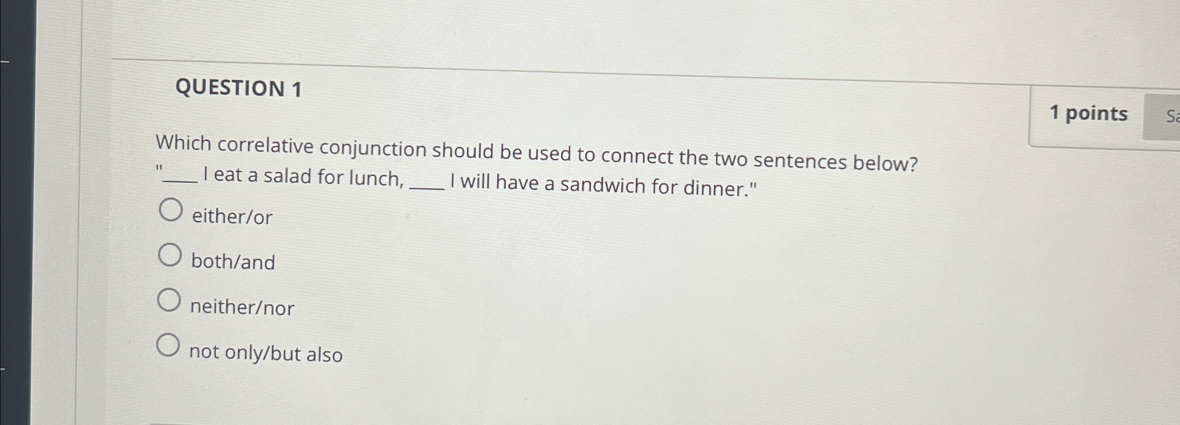 Solved QUESTION 11 ﻿pointsWhich correlative conjunction | Chegg.com