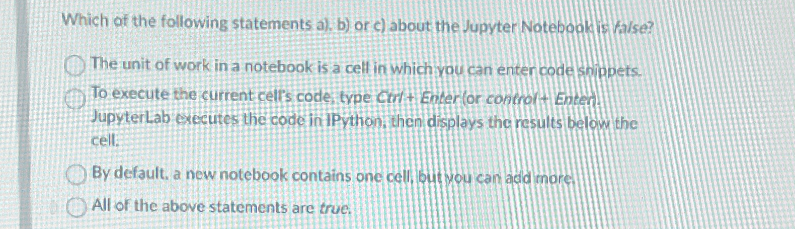 Solved Which of the following statements a), ﻿b) ﻿or c) | Chegg.com