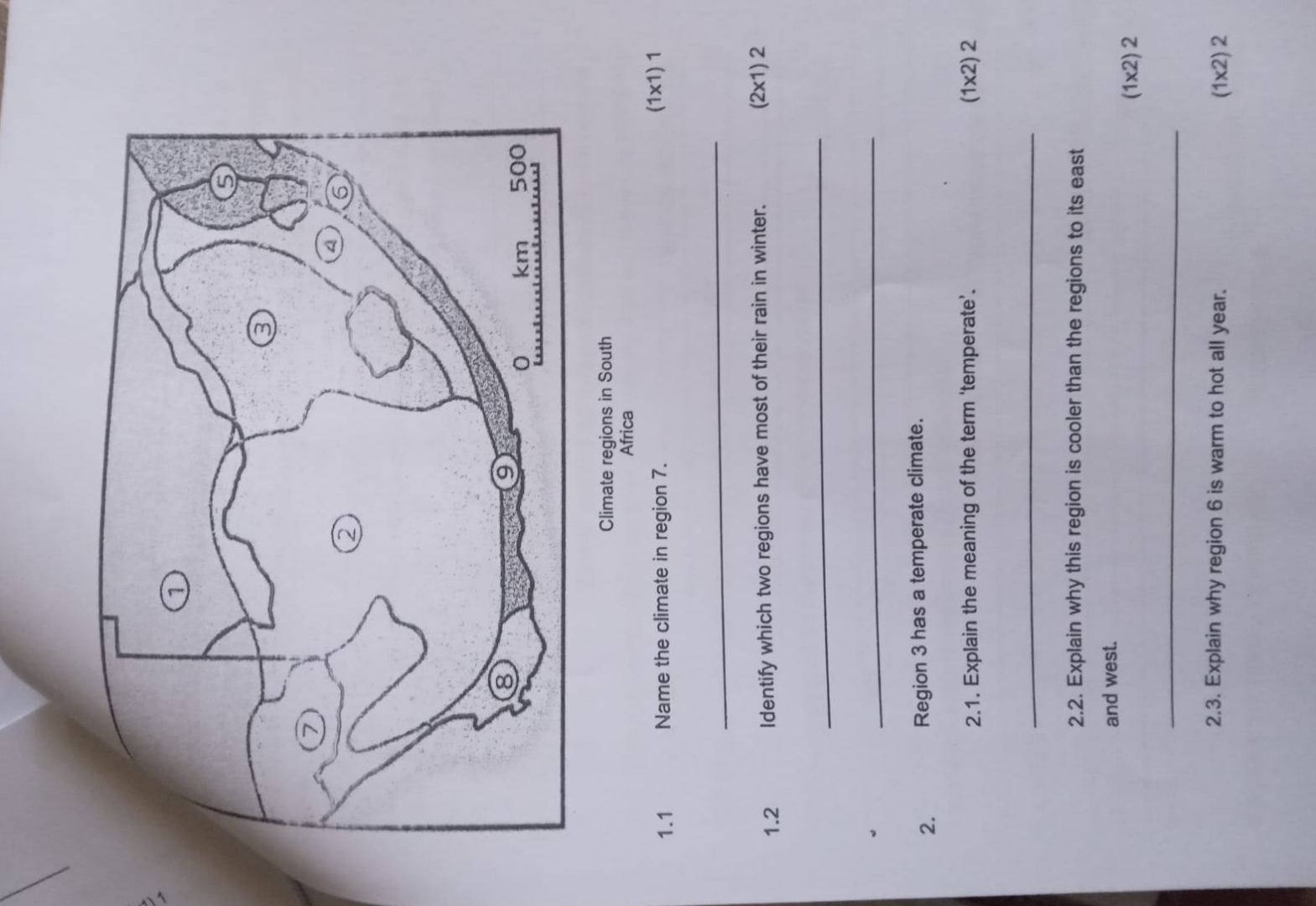 Solved Climate regions in South Africa1.1 ﻿Name the climate | Chegg.com