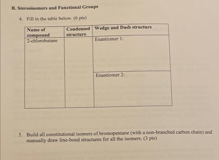 Solved A. Alkanes and alkyl halides: Use the model kit to | Chegg.com