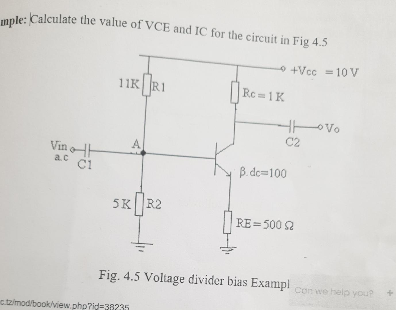 Solved mple: Calculate the value of VCE and IC for the | Chegg.com