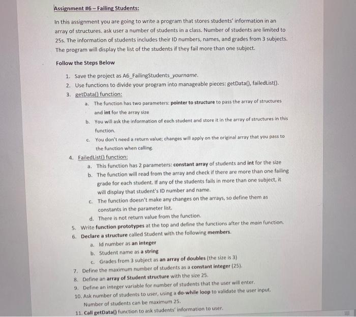 Solved Assignment #6 - Failing Students: In this assignment | Chegg.com