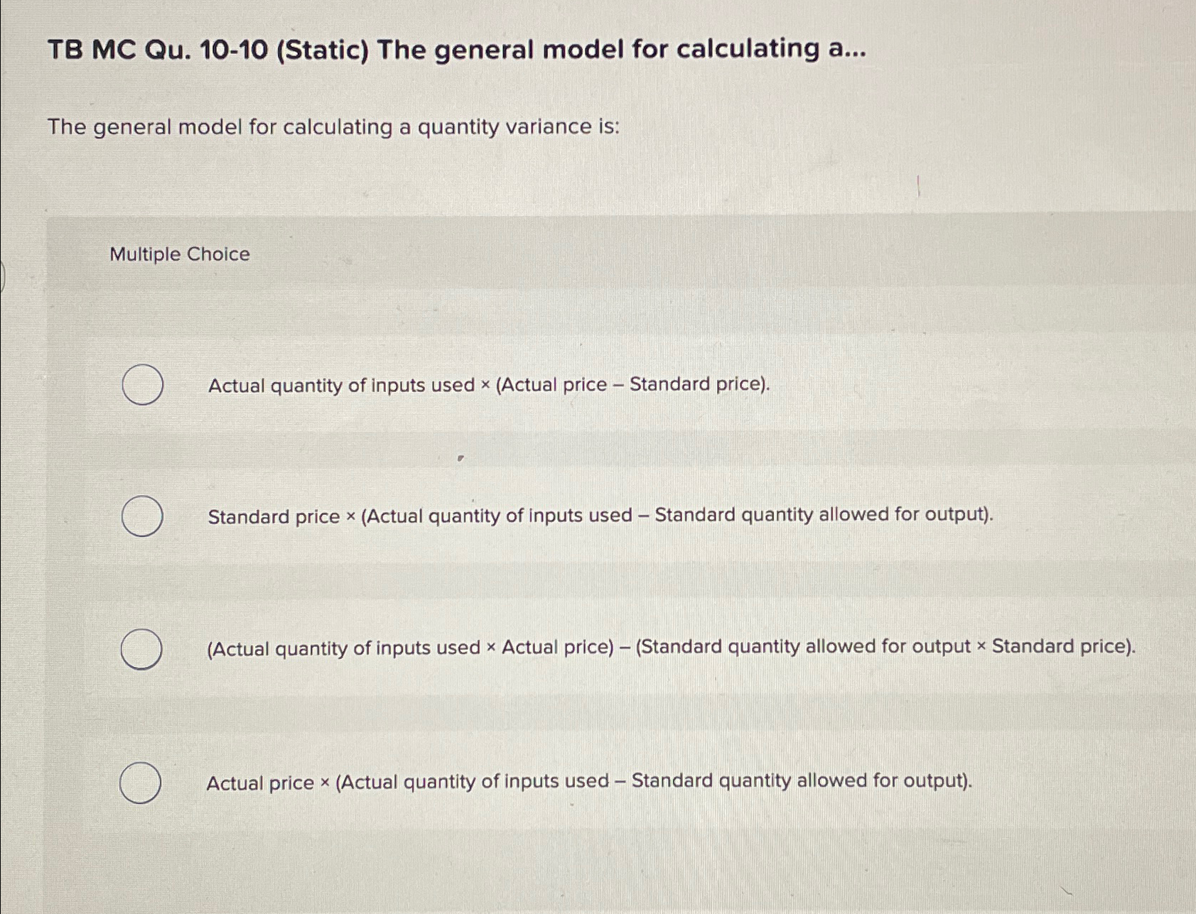 Solved TB MC Qu. 10-10 (Static) The general model for | Chegg.com Solved TB MC Qu. 10-10 (Static) The general model for | Chegg.com