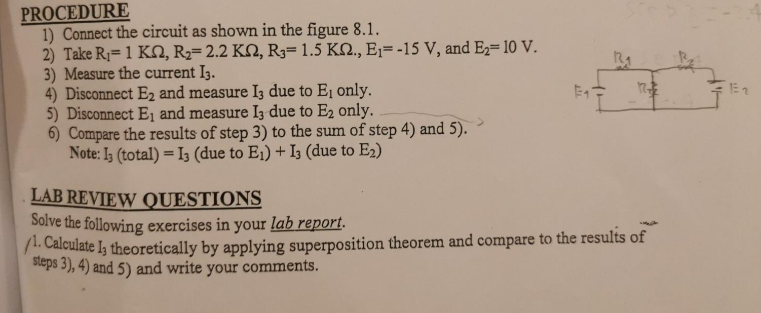 Solved PROCEDURE 1) Connect the circuit as shown in the | Chegg.com
