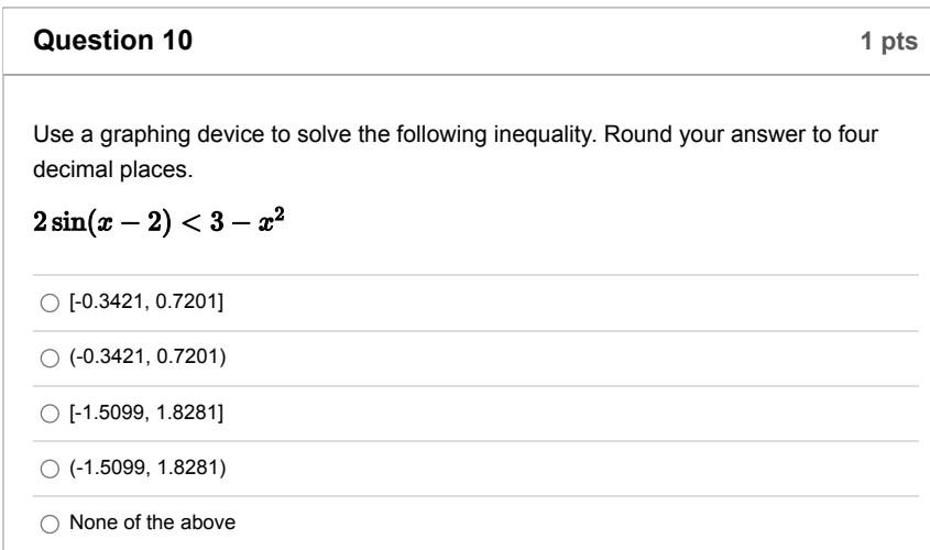 Solved Use a graphing device to solve the following | Chegg.com