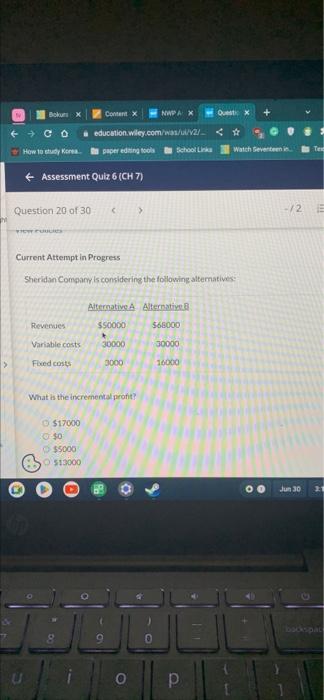Solved Current Attempt in Progress Sheridan Comgary is | Chegg.com