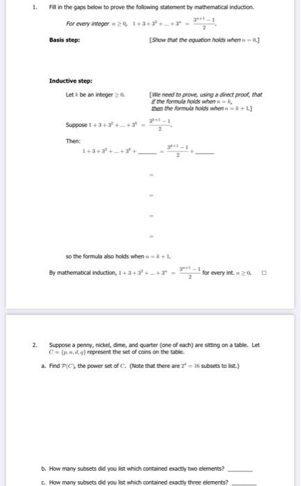 Solved For every integer n≥0,1+3+x2+…+xx=2x2+1−1. Basis | Chegg.com