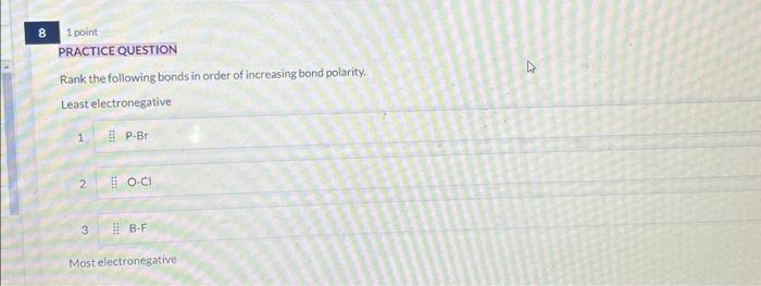 Solved PRACTICE QUESTION Rank the following bonds in order | Chegg.com