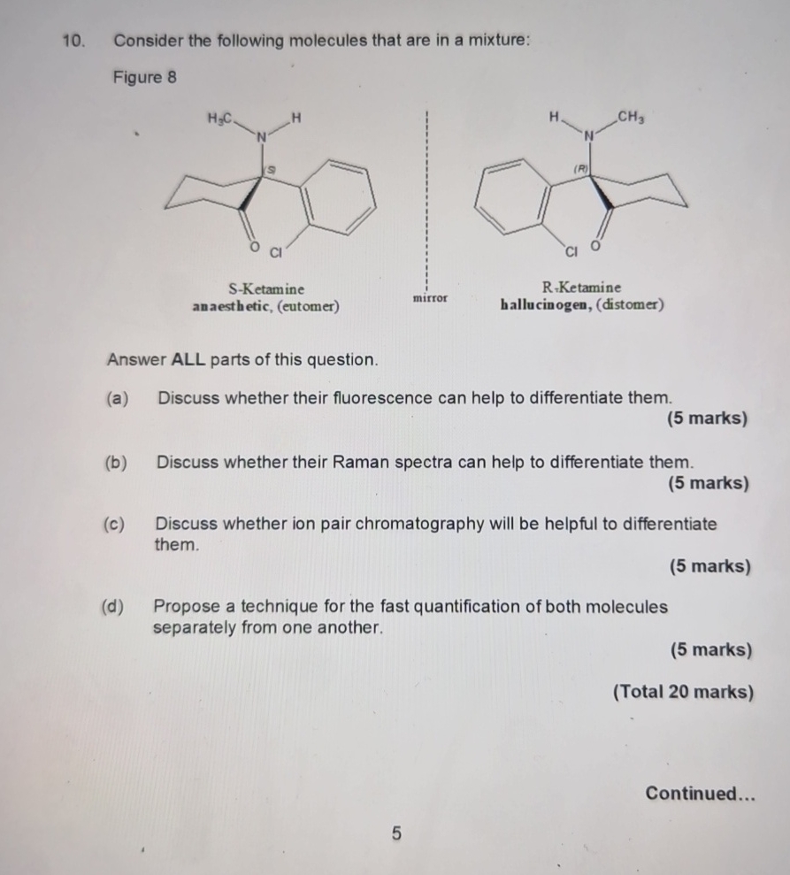Solved Consider the following molecules that are in a | Chegg.com