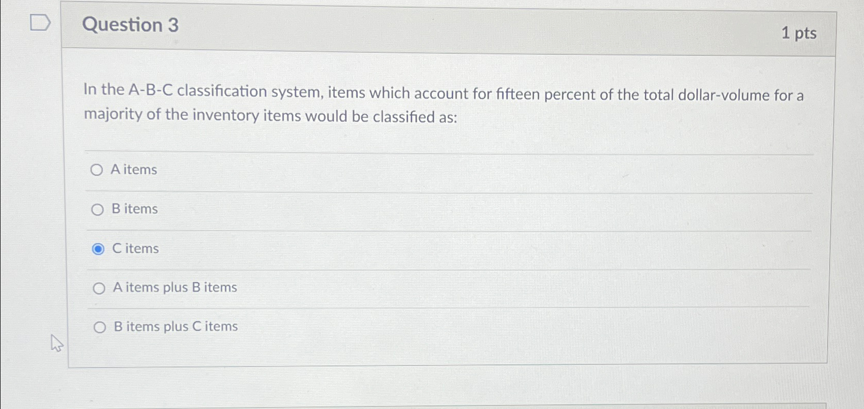Solved Question 31 ﻿ptsIn the A-B-C classification system, | Chegg.com
