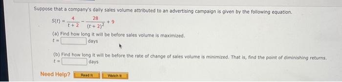 Solved Suppose that a company's daily sales volume | Chegg.com