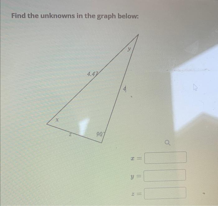 Solved Find the unknowns in the graph below: Find the | Chegg.com