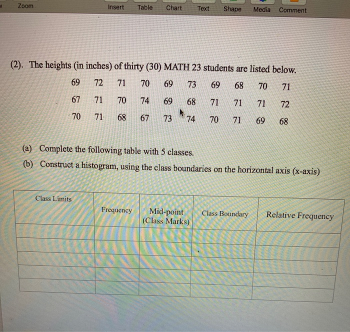 Solved Zoom Insert Table Chart Text Shape Media Comment (2). | Chegg.com