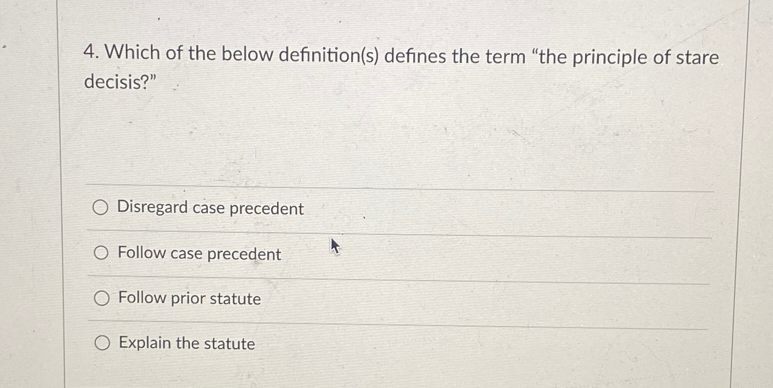 Solved Which of the below definition(s) ﻿defines the term | Chegg.com
