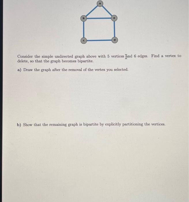 Solved Consider the simple undirected graph above with 5 | Chegg.com