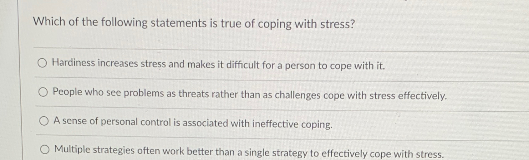 Solved Which of the following statements is true of coping | Chegg.com