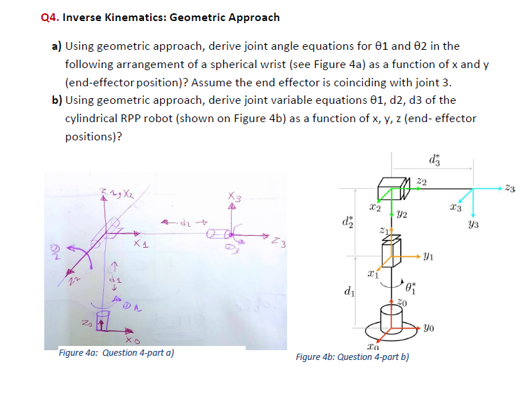 Solved Q4. ﻿Inverse Kinematics: Geometric Approacha) ﻿Using | Chegg.com