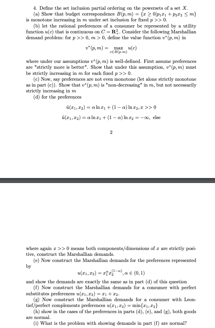 Solved Define the set inclusion partial ordering on the | Chegg.com
