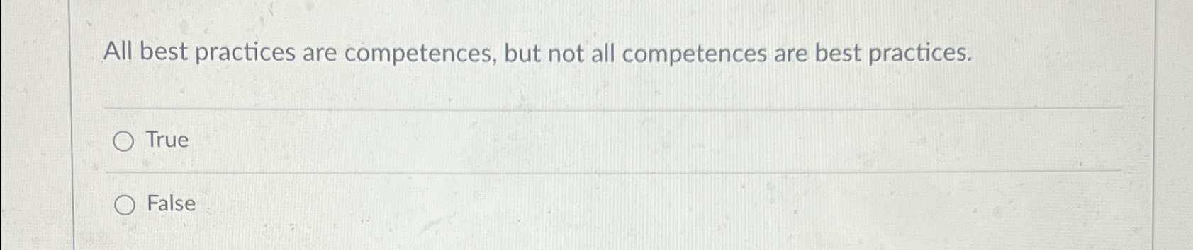 Solved All best practices are competences, but not all | Chegg.com