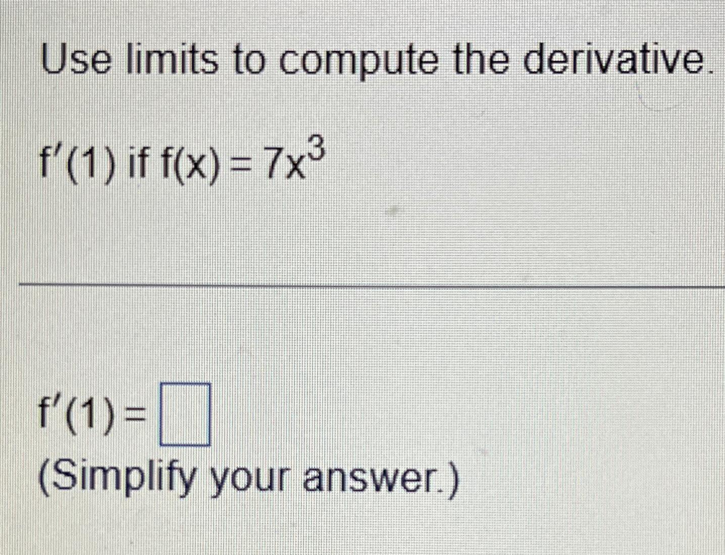 Solved Use limits to compute the | Chegg.com