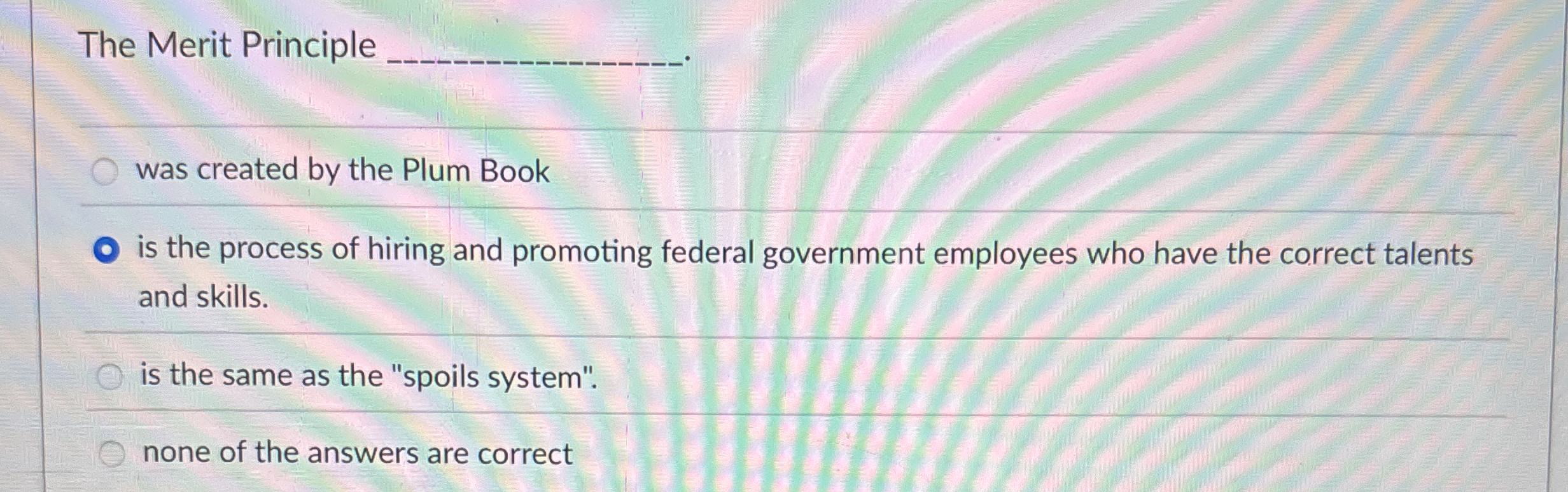 Solved The Merit Principle q,was created by the Plum Bookis | Chegg.com