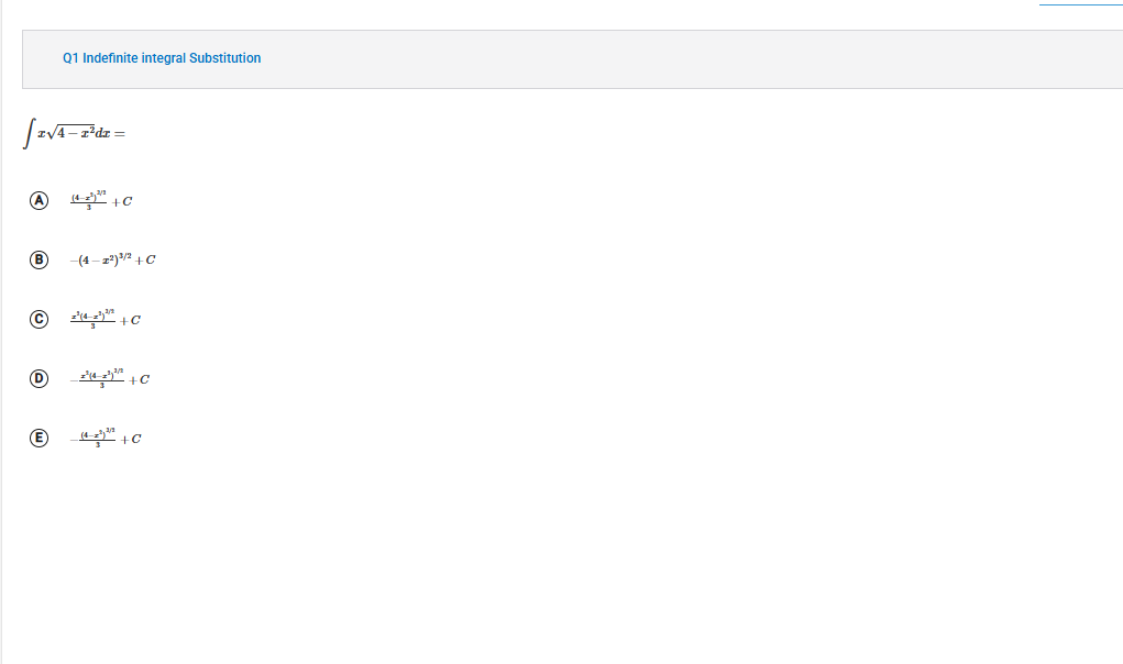 Solved Q1 ﻿Indefinite integral | Chegg.com