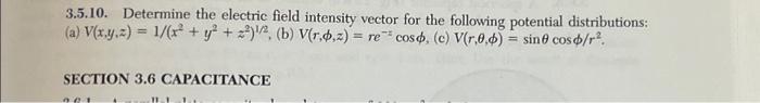 Solved 3.5.10. Determine the electric field intensity vector | Chegg.com