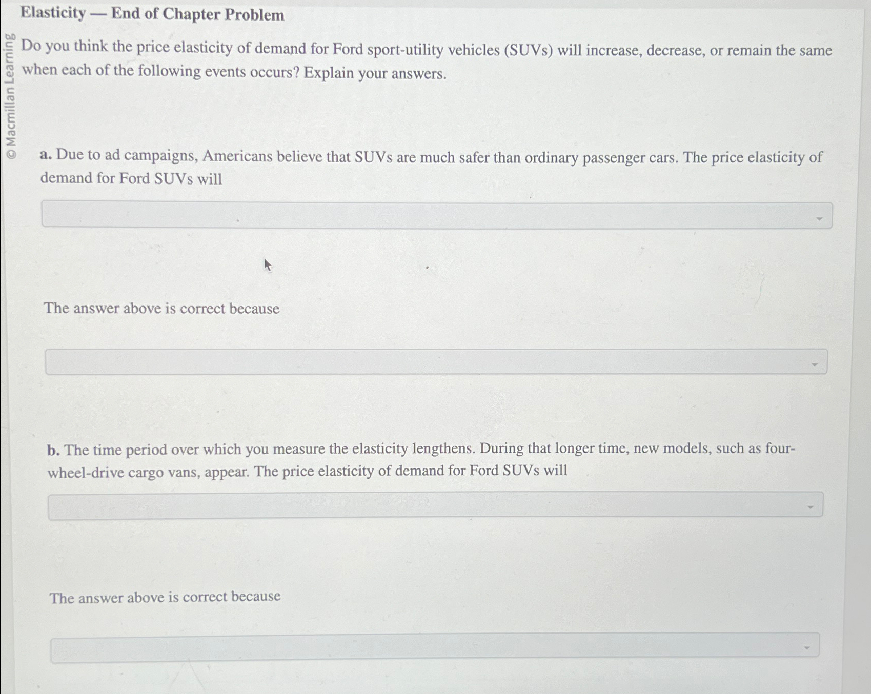 Solved Elasticity - ﻿End of Chapter ProblemDo you think the | Chegg.com