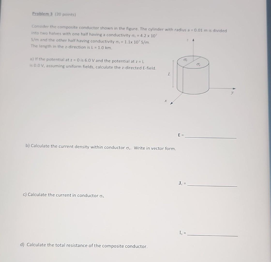 Solved Consider the composite conductor shown in the figure. | Chegg.com